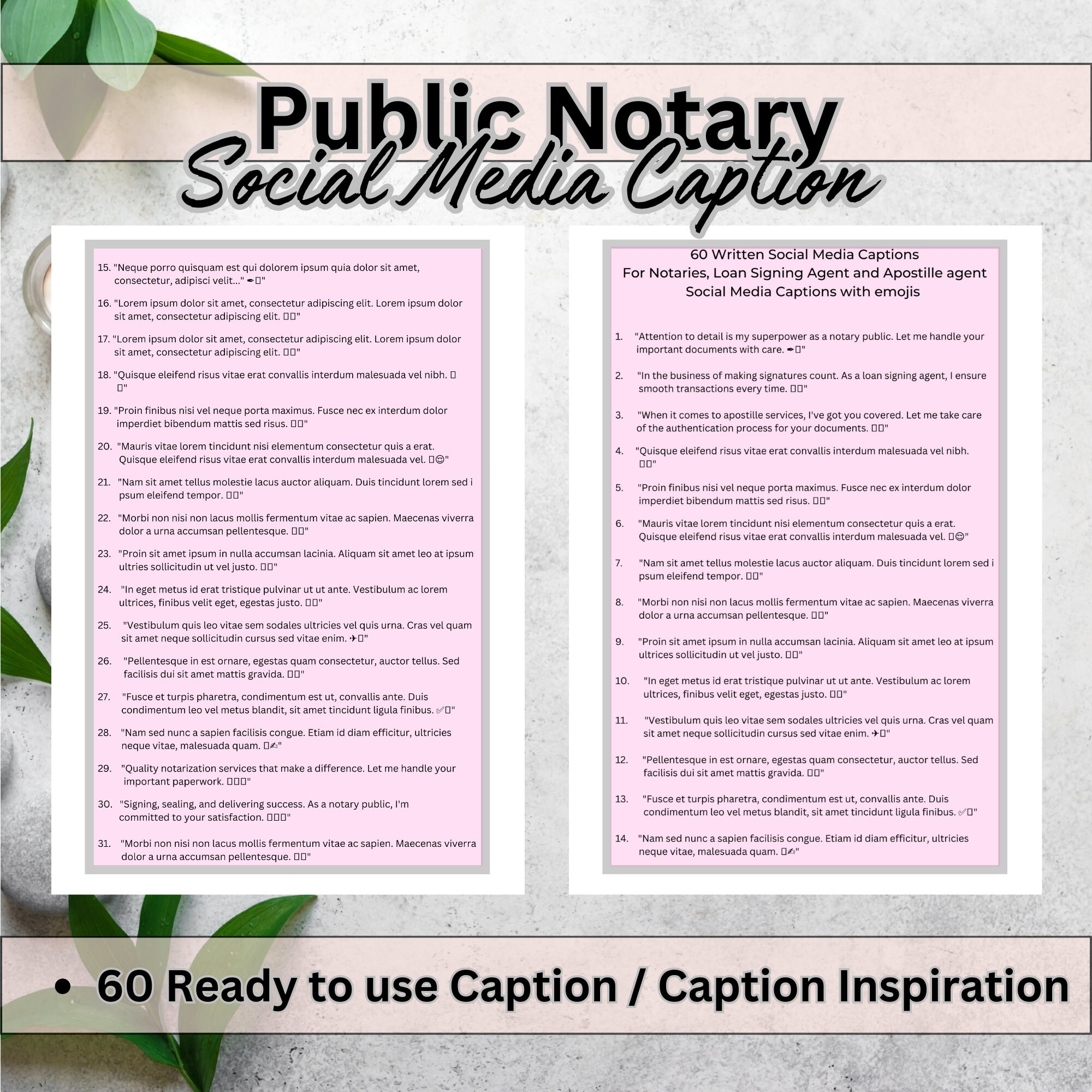 60 Pre-written Social Media Captions for Notaries, Loan Signing Agent ...