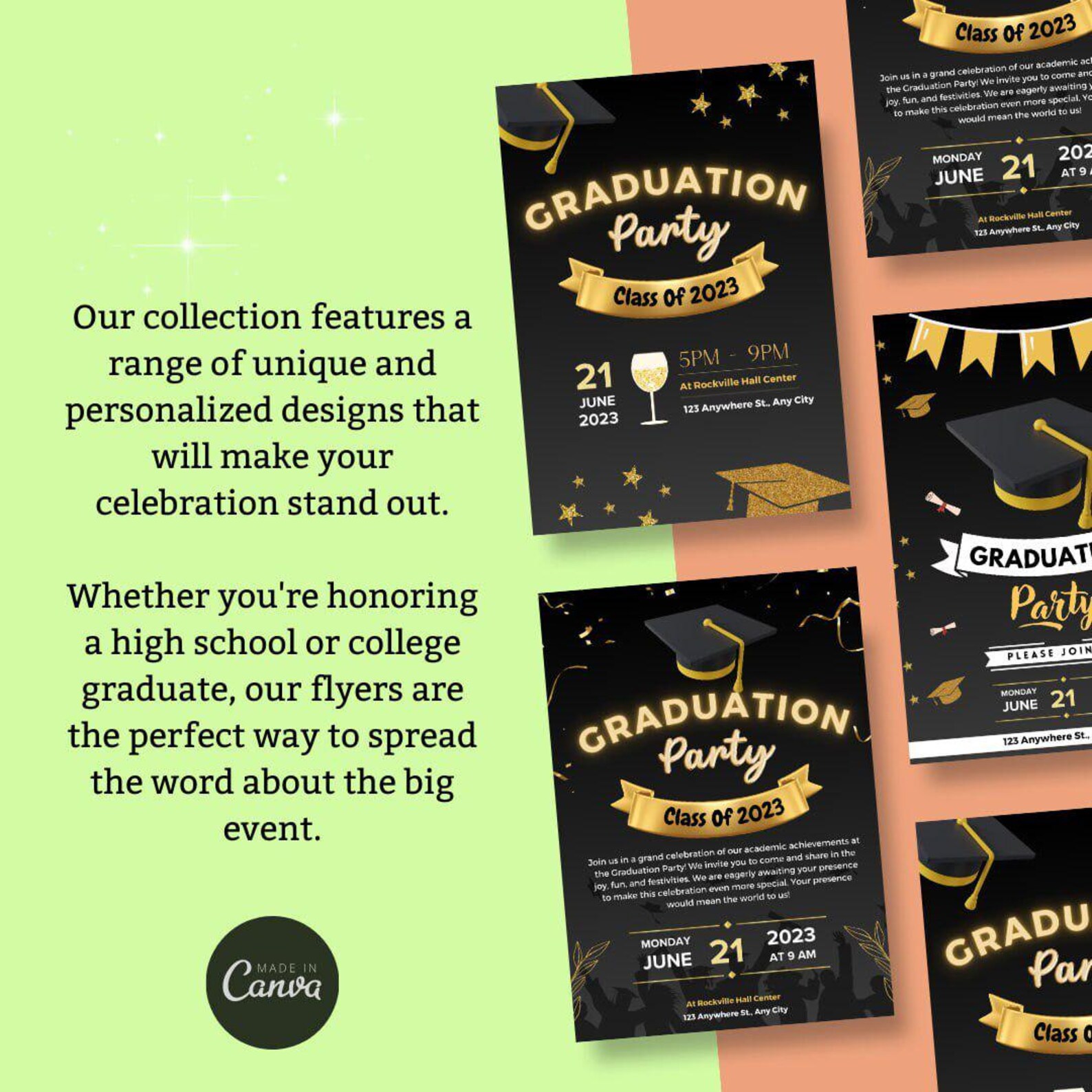 Graduation Party Flyer, DIY Flyer Template Design, Graduation Party ...