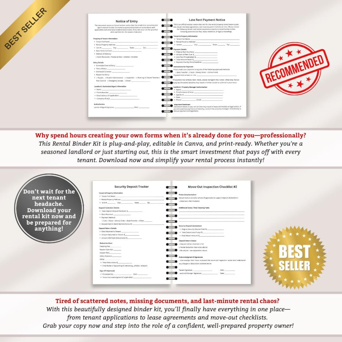 Ultimate Rental Property Binder Kit, Rental Property Template, Rental ...