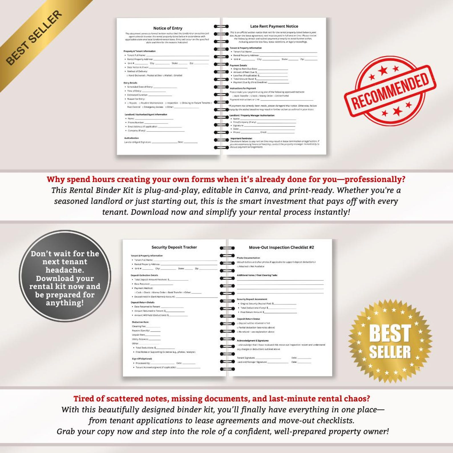 Ultimate Rental Property Binder Kit, Rental Property Template, Rental ...