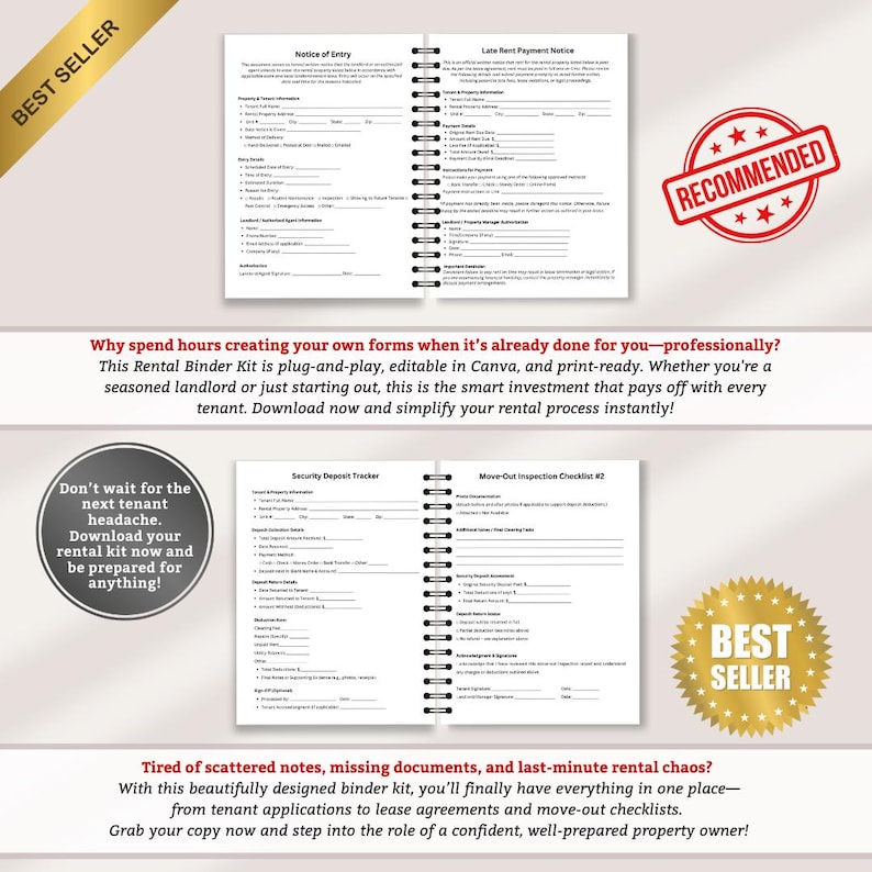 Ultimate Rental Property Binder Kit, Rental Property Template, Rental ...