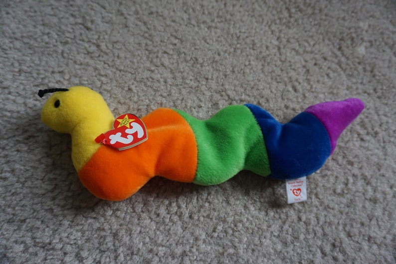 Lot of 5 ORIGINAL 1990s 2000s TY Beanie Babies Inch Worm, Batty Bat ...