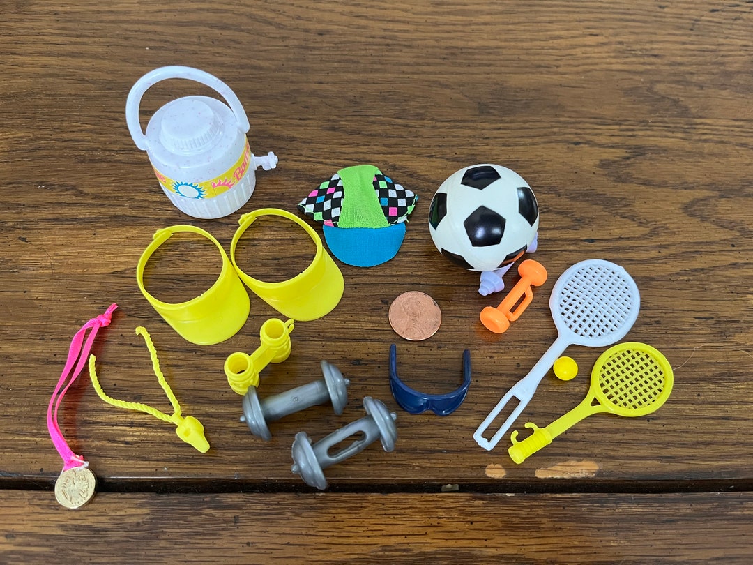 Vintage BARBIE Sports Set 1990's Tennis Soccer Weights - Etsy