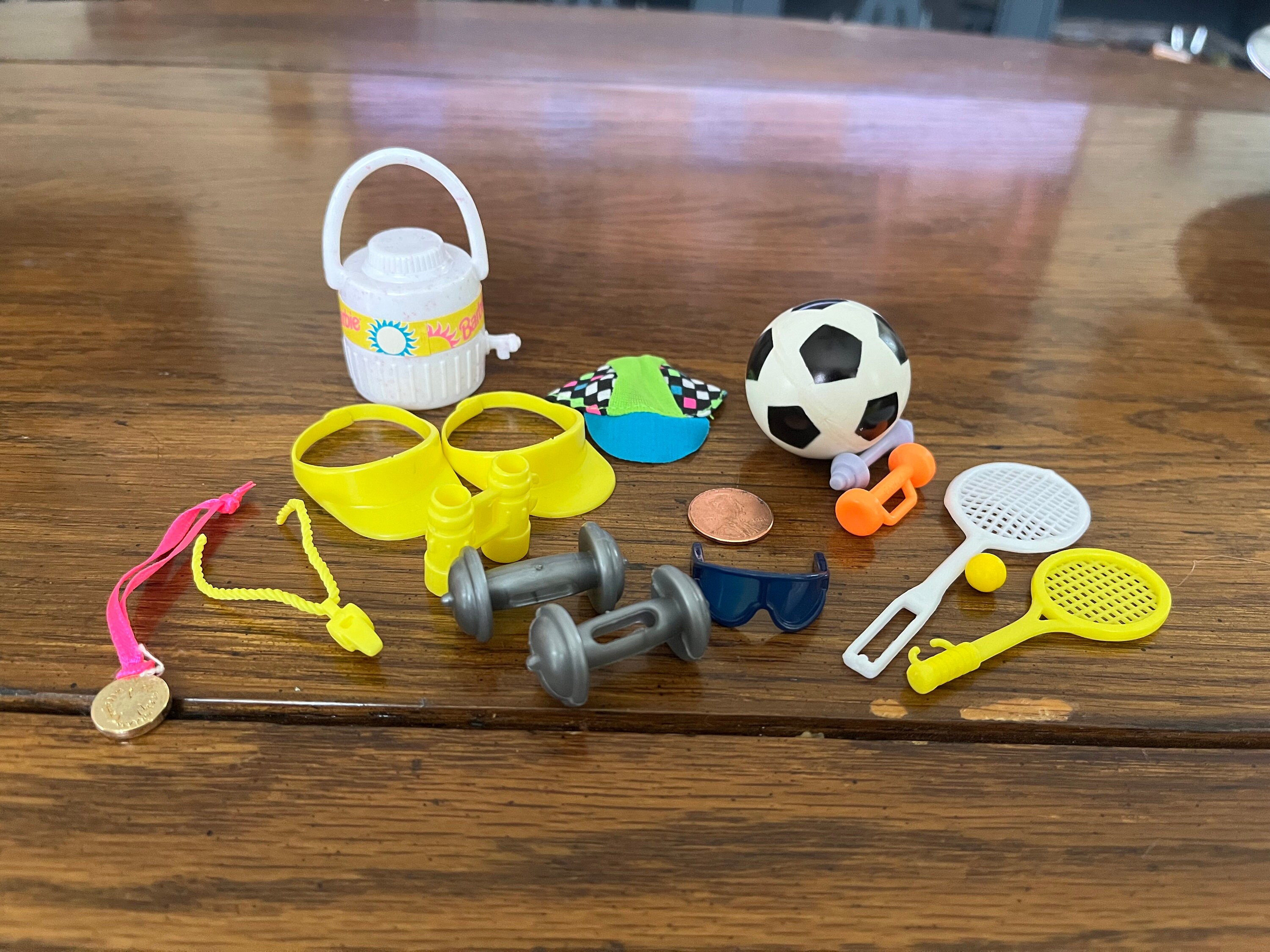 Vintage BARBIE Sports Set 1990's Tennis Soccer Weights - Etsy