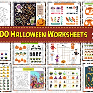 100 Halloween Worksheets and Printables for Kids - Etsy