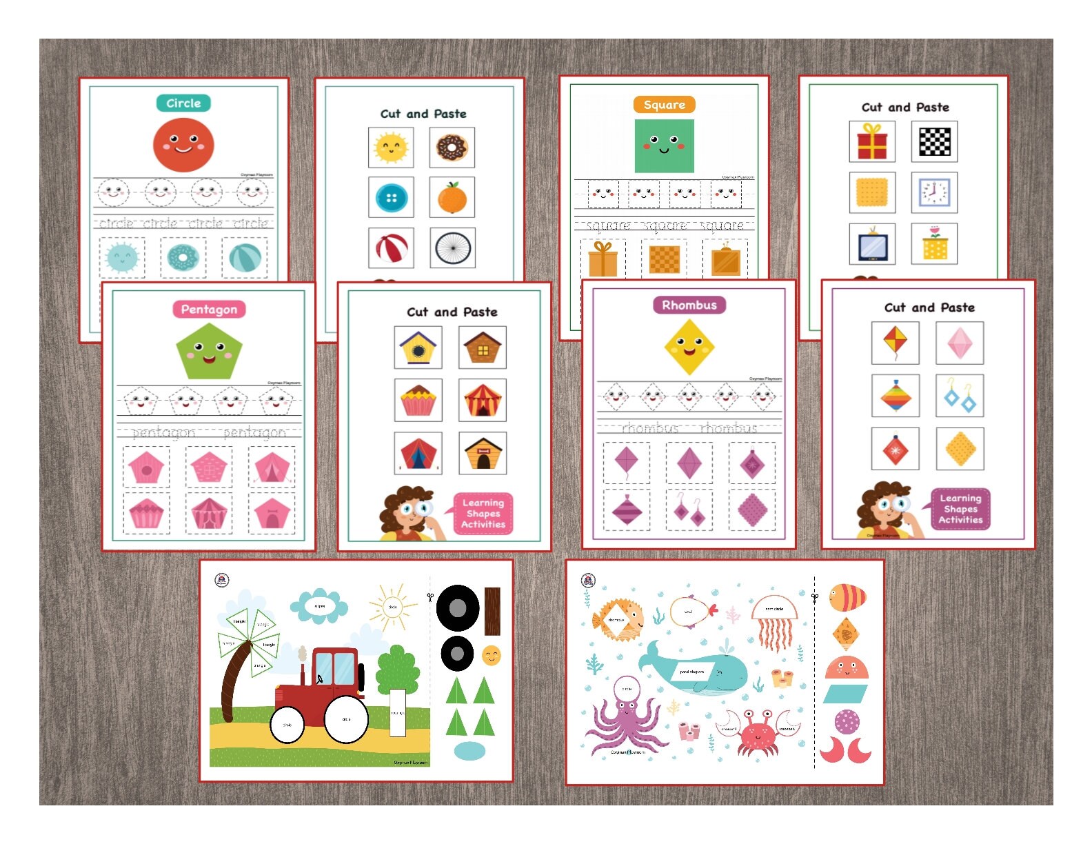 30 Shapes Practice Worksheets. Preschool and Kindergarten Worksheets ...
