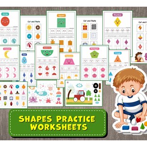 30 Shapes Practice Worksheets. Preschool and Kindergarten Worksheets ...