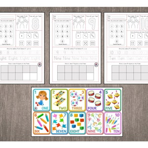 Number Writing Practice Pages 1-10 and Math Card Games for Kids ...
