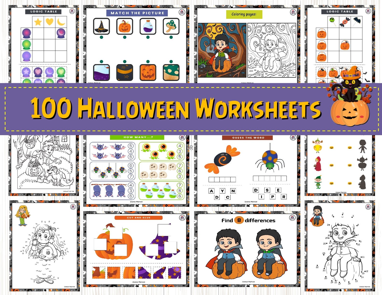 100 Halloween Worksheets and Printables for Kids - Etsy