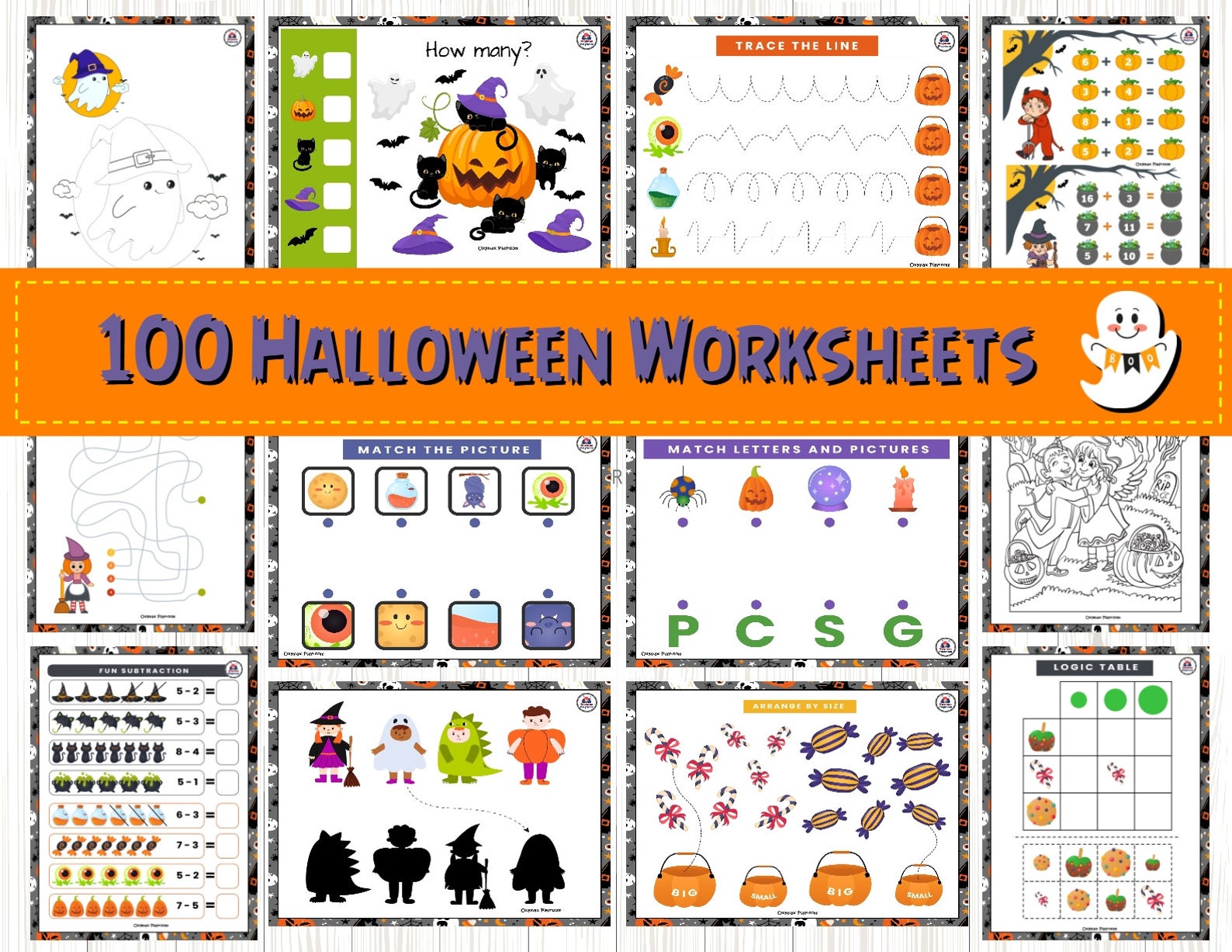 100 Halloween Worksheets and Printables for Kids - Etsy