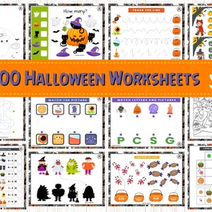 100 Halloween Worksheets and Printables for Kids - Etsy