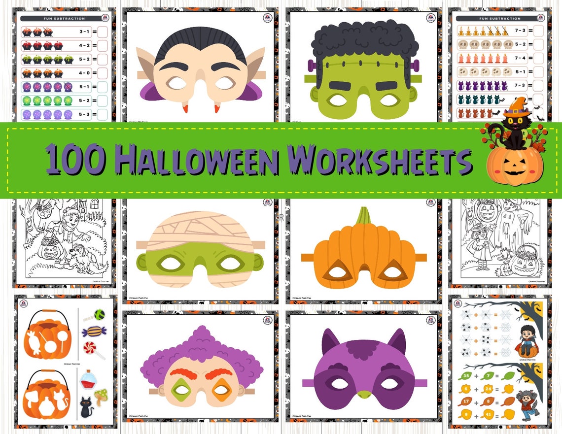 100 Halloween Worksheets and Printables for Kids - Etsy