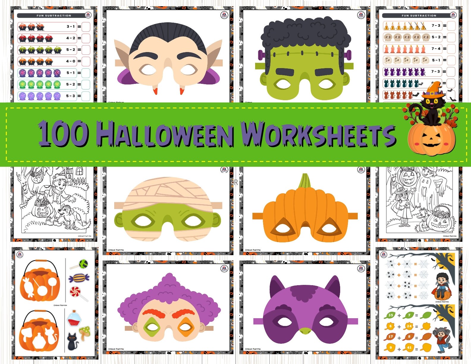 100 Halloween Worksheets and Printables for Kids - Etsy