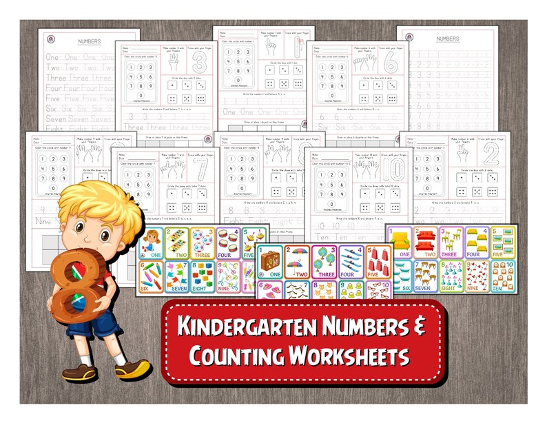Number Writing Practice Pages 1-10 and Math Card Games for - Etsy