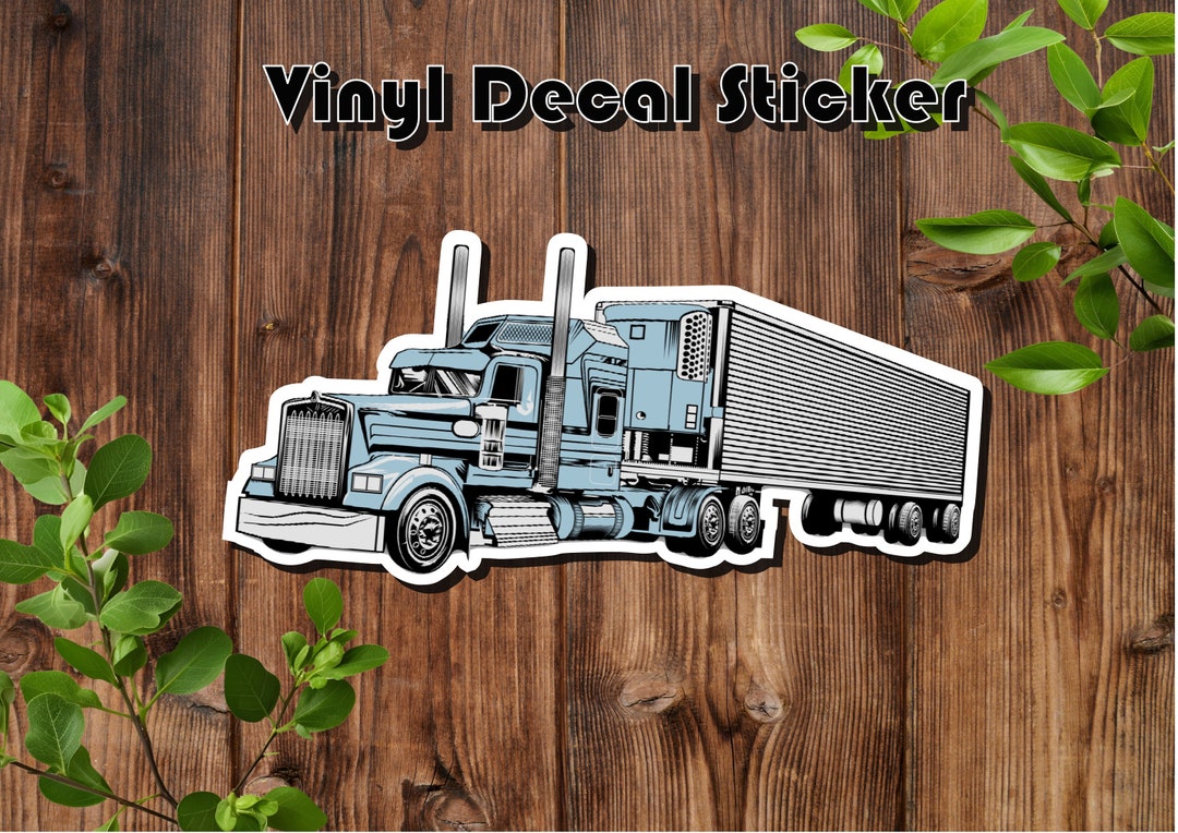 Semi Big Rig Truck - 18 Wheeler - Vinyl Die-cut Premium Decal Sticker ...