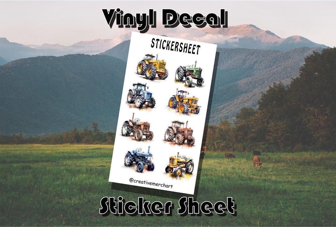 Tractor Life - Farming - Ranching - Sticker Sheet 4.5 X 8 Vinyl Matte ...