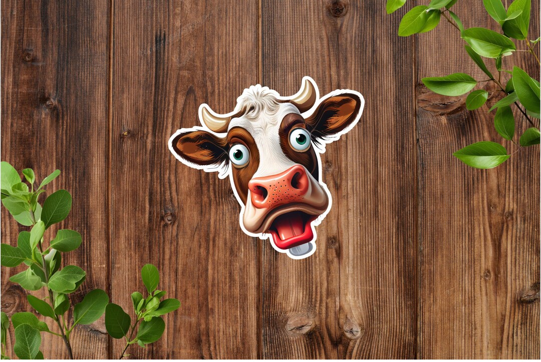 Funny Cow Vinyl Die-cut Sticker Decal Farm Life Animals Moo - Etsy