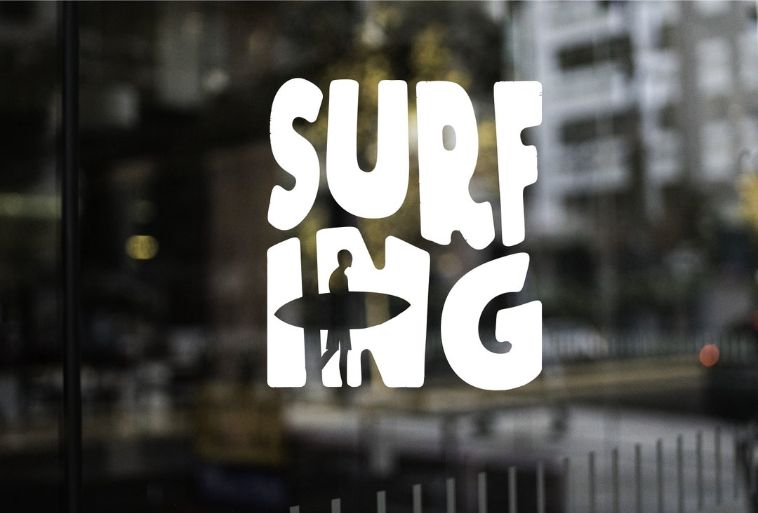 Surfing - Vinyl Decal - Premium Vinyl Decal - Window Store Front ...