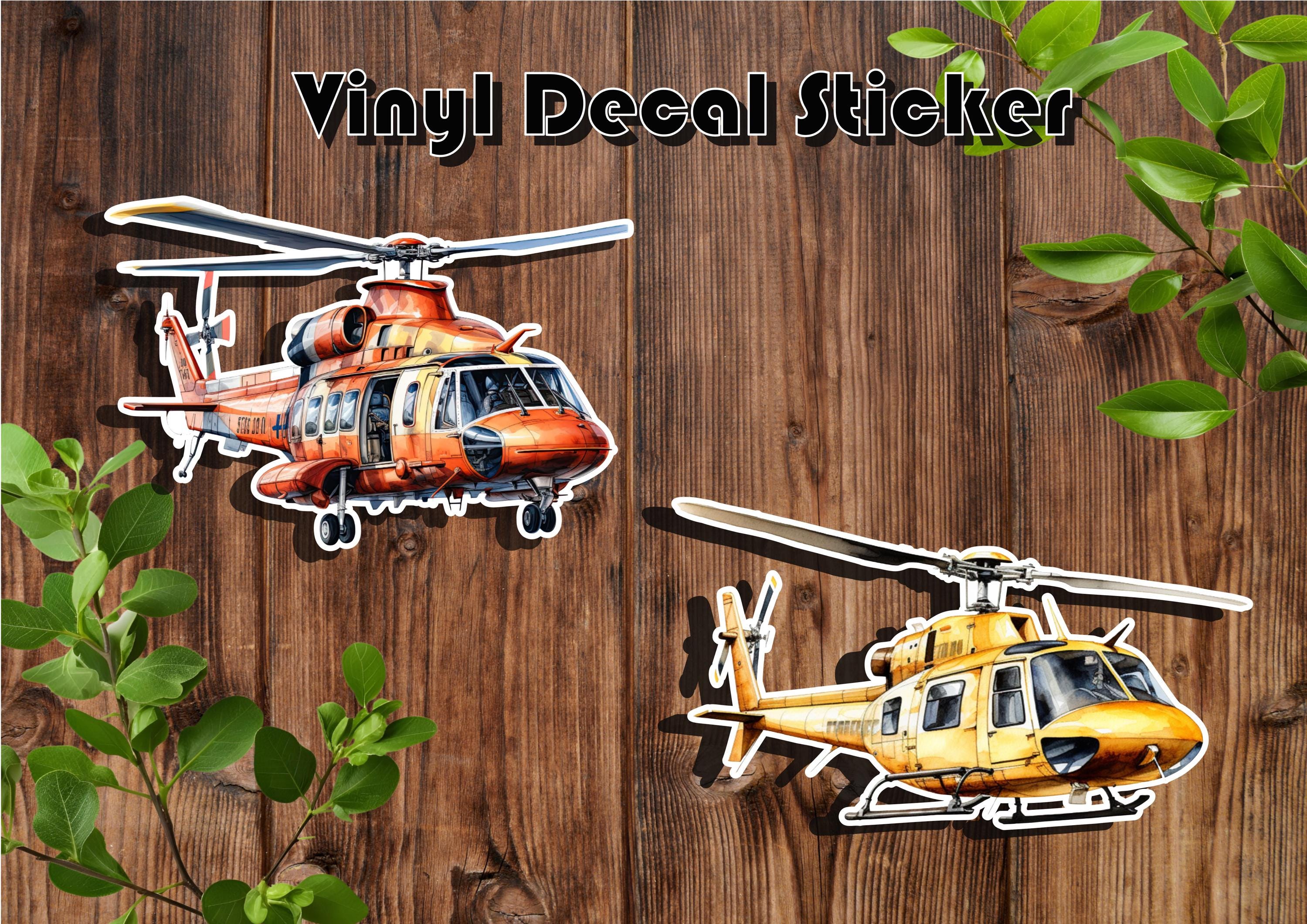 Helicopter Vinyl Decal – Durable Die-cut Sticker - Etsy