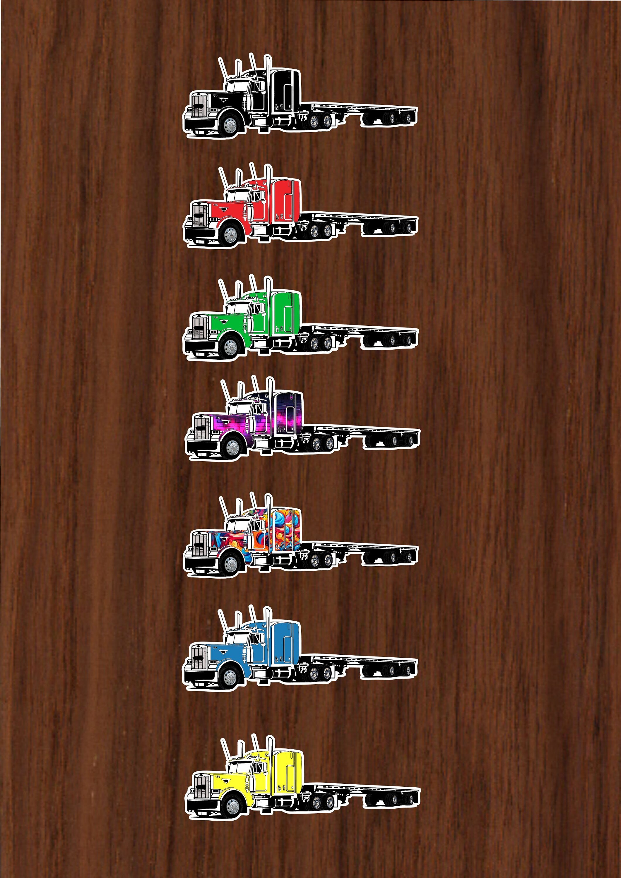 Semi Big Rig Truck Flatbed Vinyl Decal Sticker 18 Wheeler Etsy