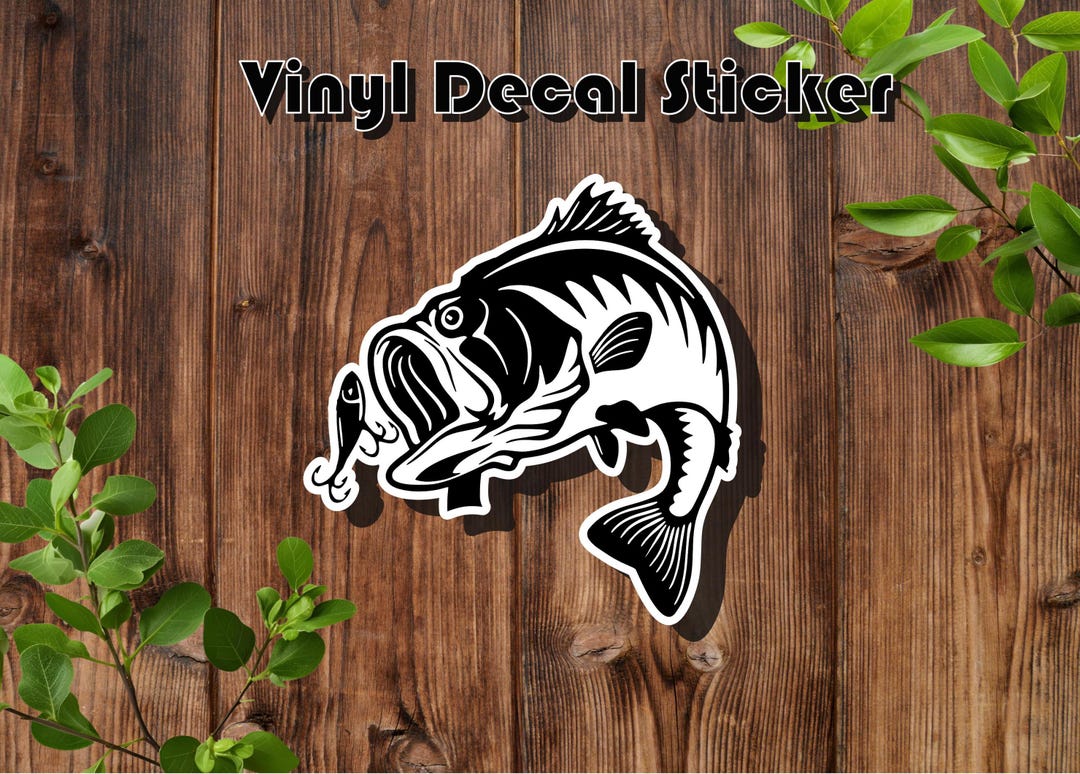 Bass Fish Vinyl Decal – Fishing Angler Sticker - Etsy