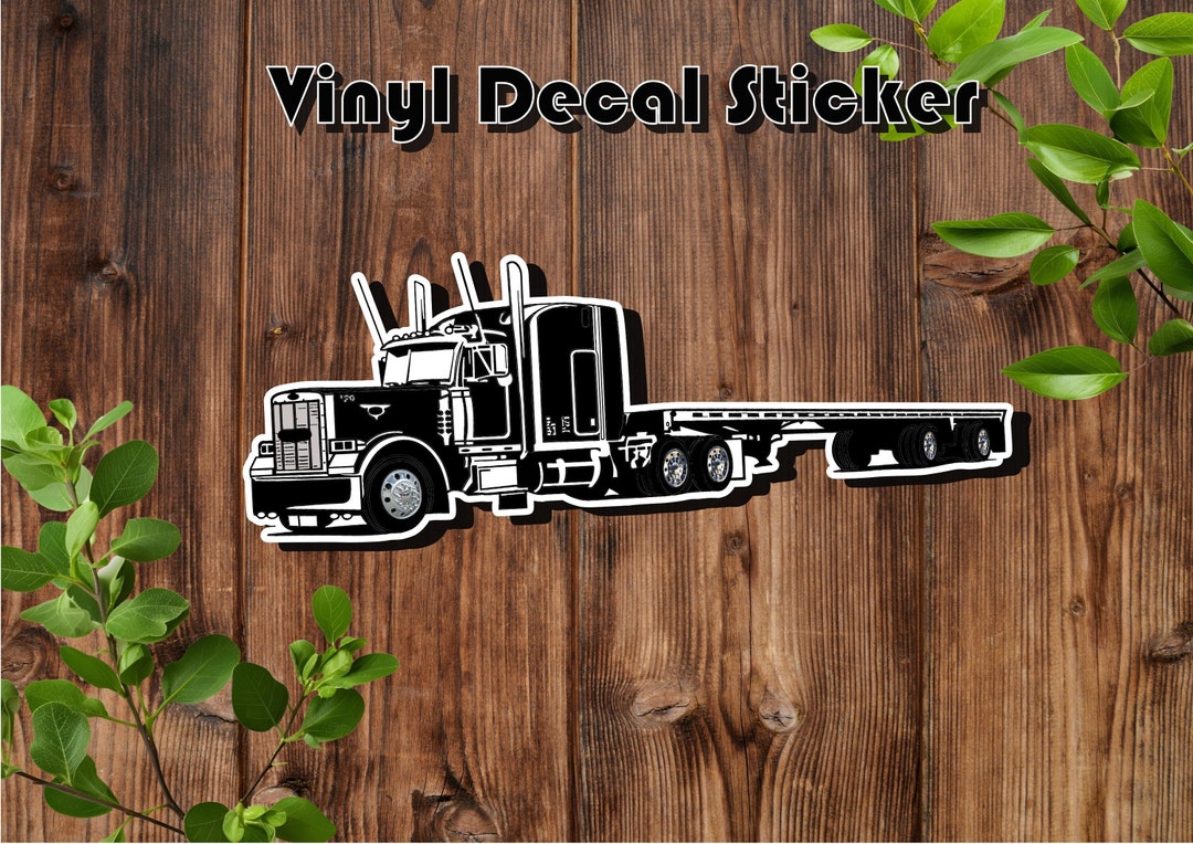 Semi Big Rig Truck Flatbed - Vinyl Decal Sticker - 18 Wheeler - Etsy