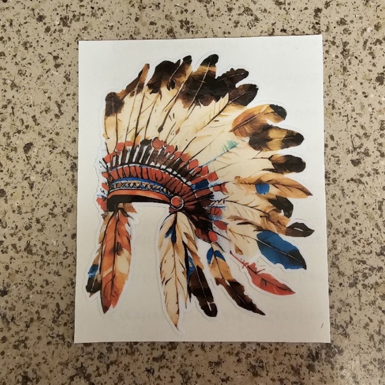 Native American Indian Hat Feather Headdress Vinyl Die-cut Premium ...