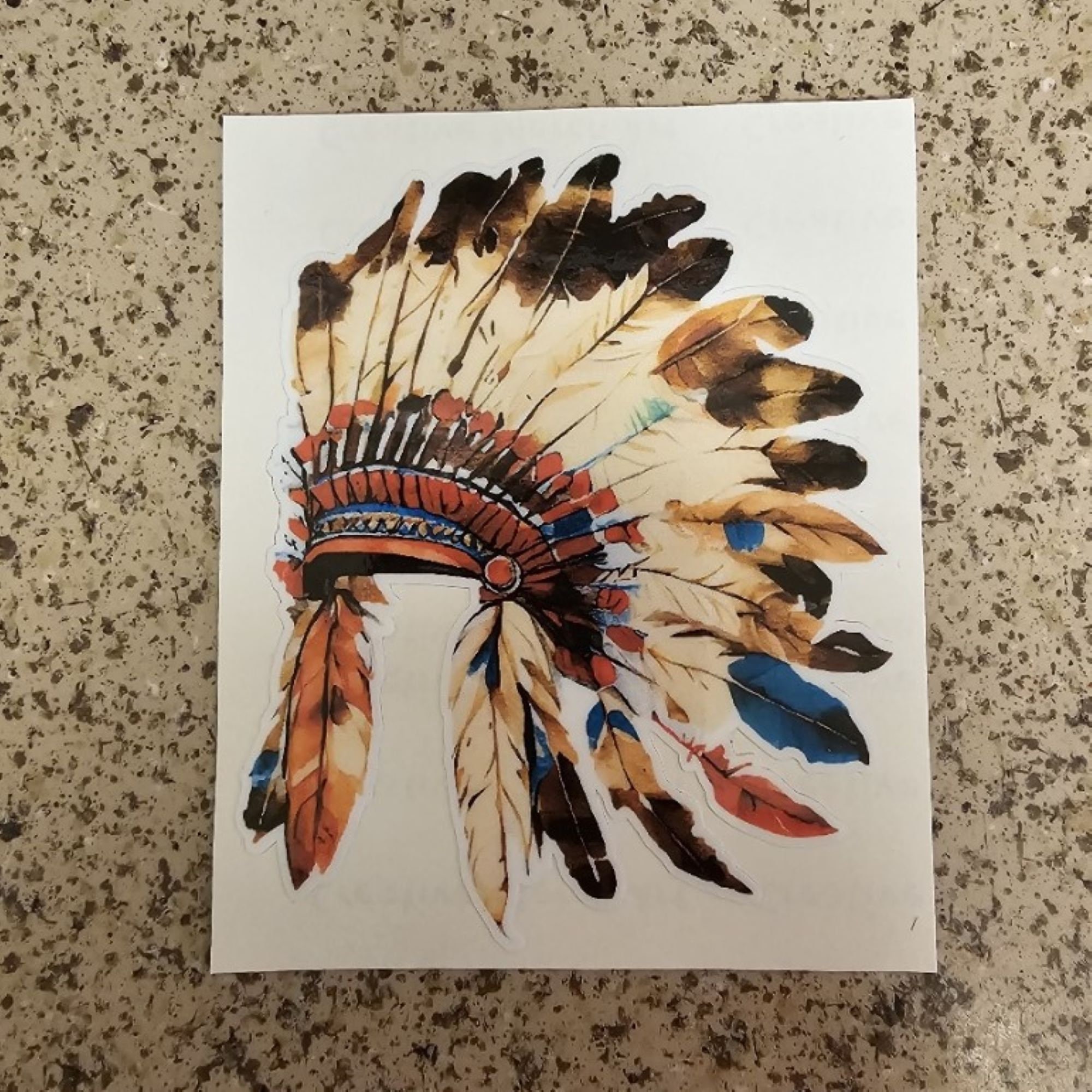 Native American Indian Hat Feather Headdress Vinyl Die-cut Premium ...