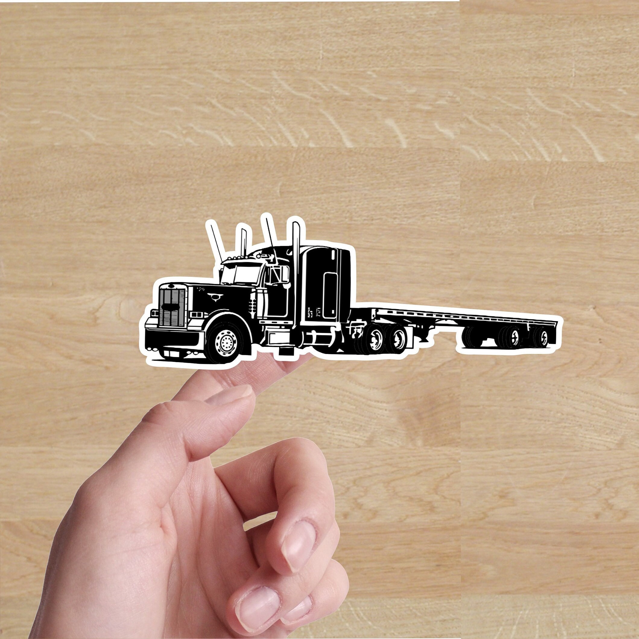 Semi Big Rig Truck Flatbed - Vinyl Decal Sticker - 18 Wheeler - Etsy