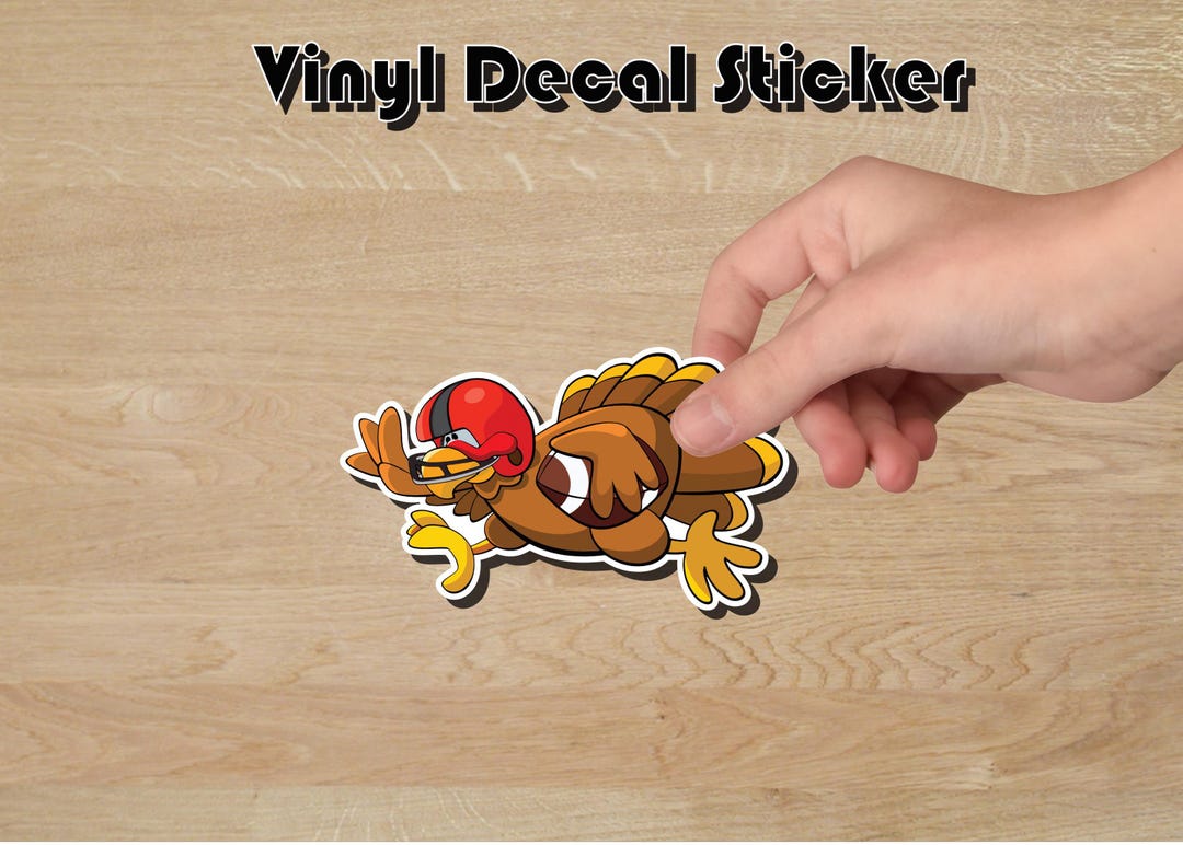 Thanksgiving Football Turkey Vinyl Decal Sticker - Etsy
