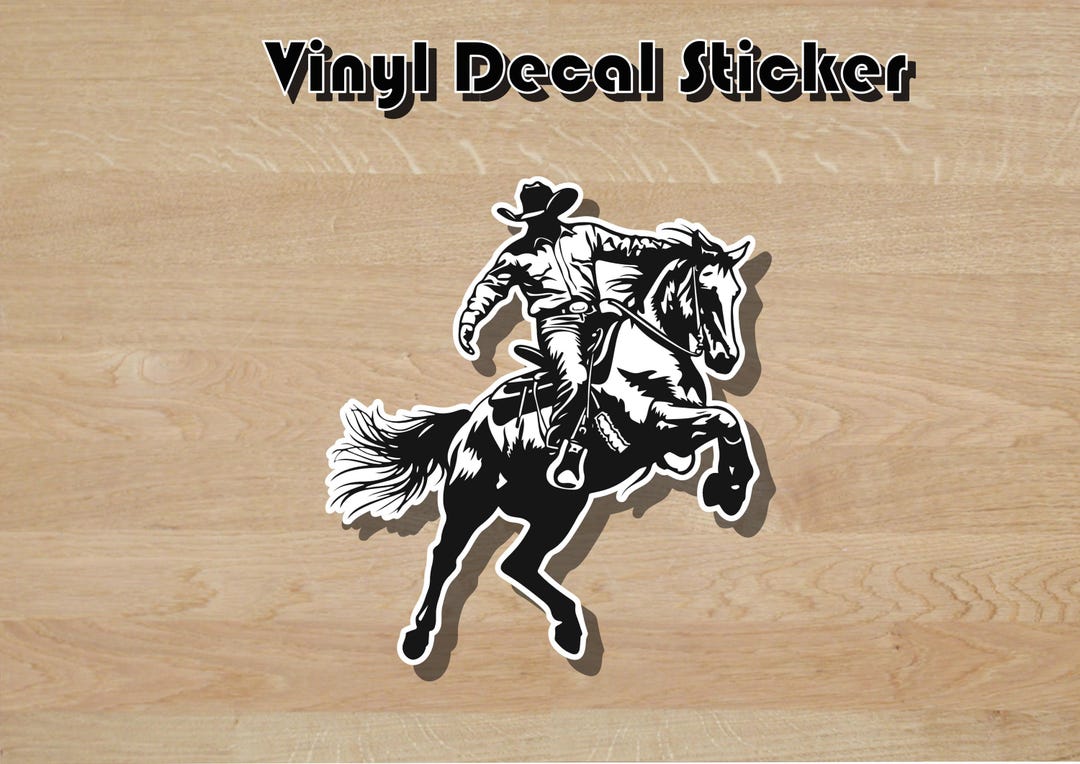 Rodeo Cowboy Vinyl Decal Sticker - Ranch Life Art - Etsy