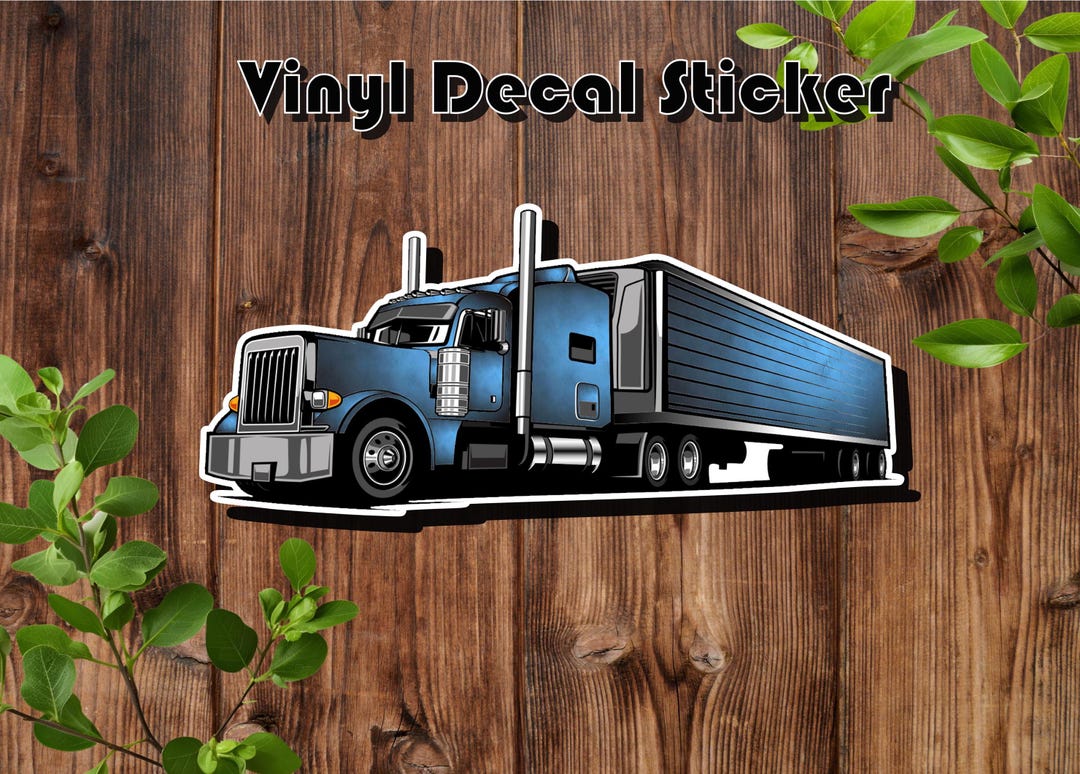 Semi Big Rig Truck - Vinyl Decal Sticker - 18 Wheeler - Etsy