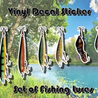 Fishing Blue Fish Hook, Line, and Sinker Sticker - Etsy