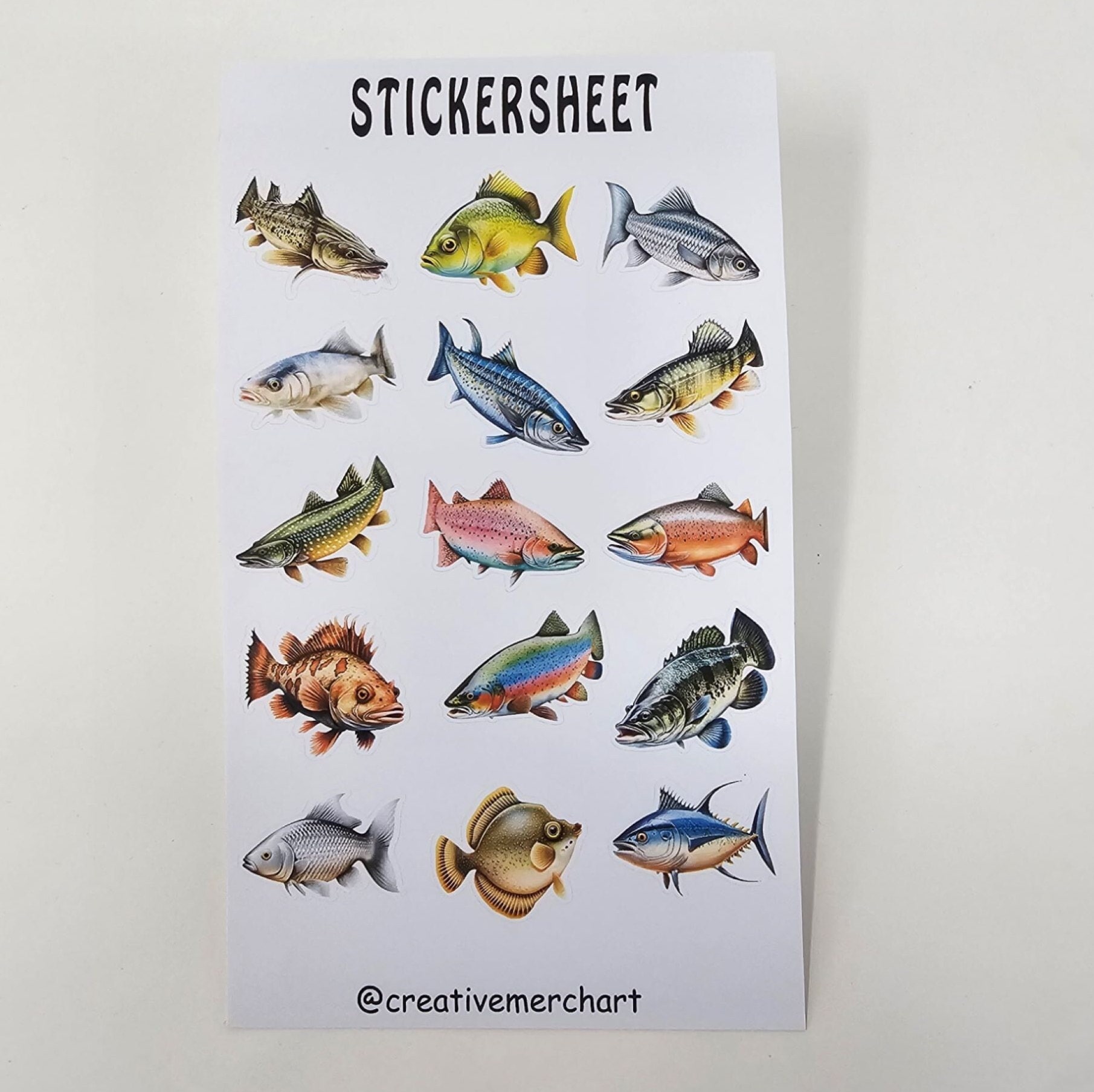 Sticker Sheet 4.5 X 8 Vinyl Matte - Assorted Fish - Planner - Fun ...