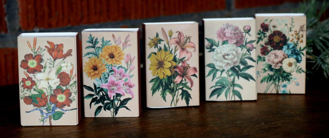 Assorted Floral Matchboxes: Decorative Home Accents - Etsy