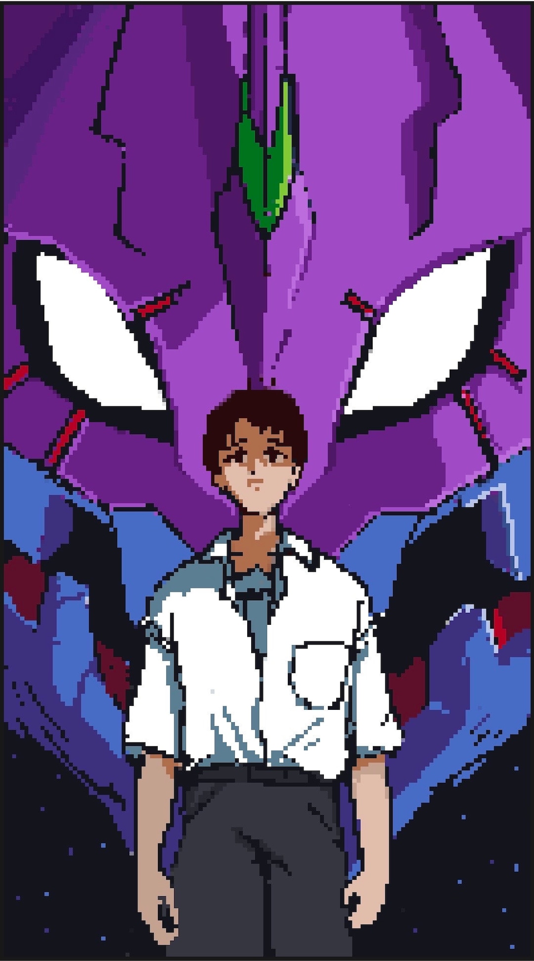 Evangelion Shinji Pixel Vynil Sticker - Etsy