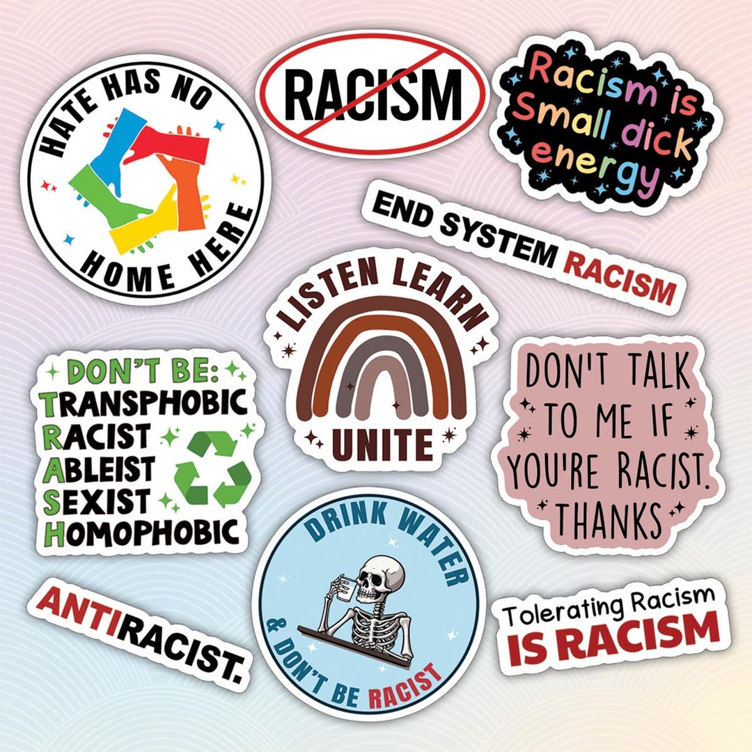 10pcs Anti Racist Stickers Pack, Social Justice Stickers, Liberal ...