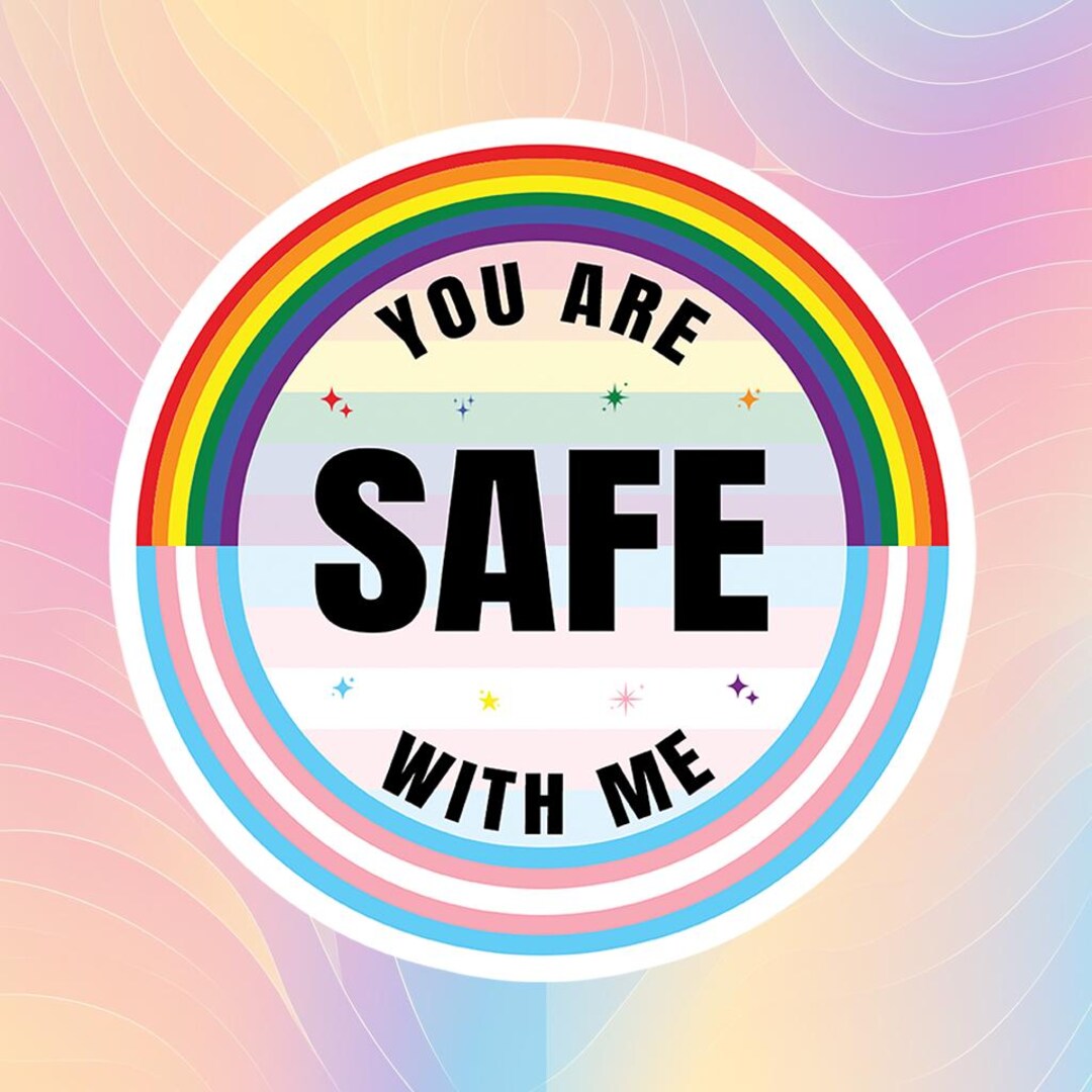 LGBTQ+ Pride Sticker, You Are Safe With Me, Flag LGBT, Rainbow Pride ...