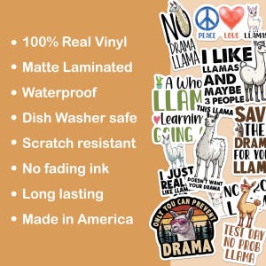 10pcs Llama Stickers Pack, Cute Llama, Cute Llama Lover Stickers, Llama ...