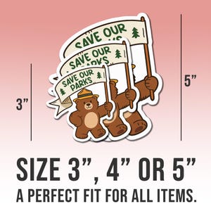 Protect Our National Parks Kawaii Sticker, Park Over Profit, Public ...