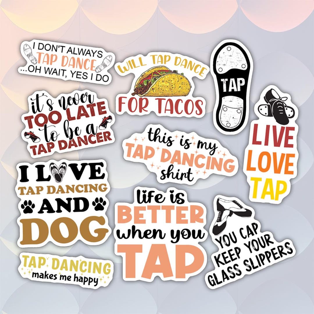 10pcs Tap Dance Stickers Pack, Cute Tap Dance Decal, Cute Tap Dancer ...