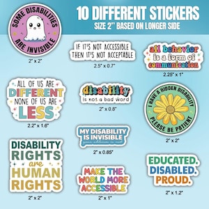10pcs Disability Stickers Pack, Disability Awareness, Human Rights ...