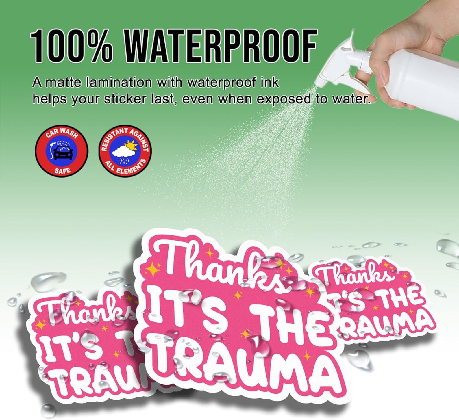 Mental Health Sticker, Thanks It’s the Trauma, Trauma Decal, Therapy ...