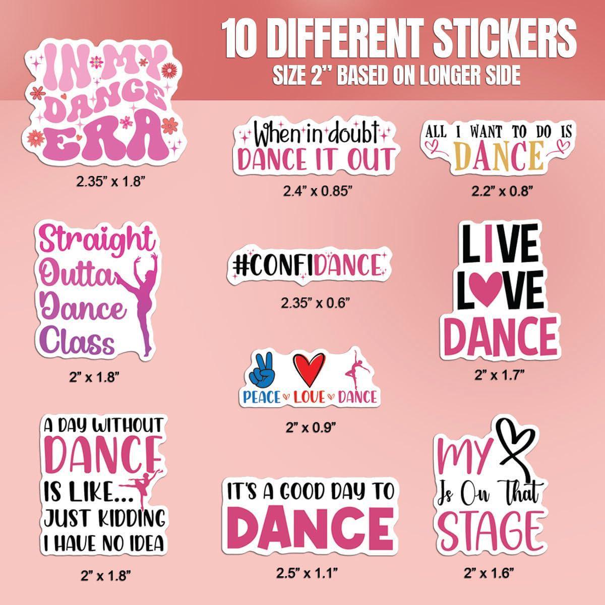 10pcs Dance Stickers Pack, Rhythmic Dance, Dance Moves, Dance Life ...
