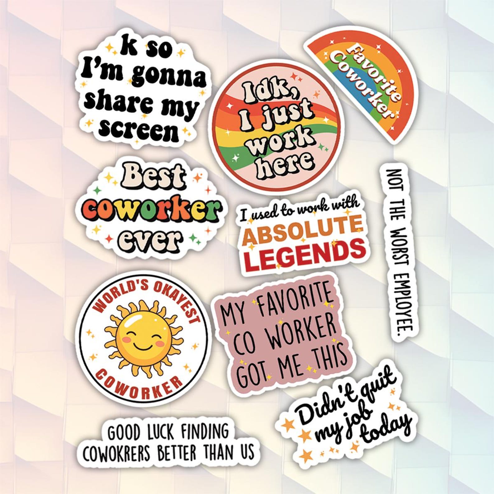 10pcs Coworking Stickers Pack, Coworker Encouragement Stickers, Gift ...