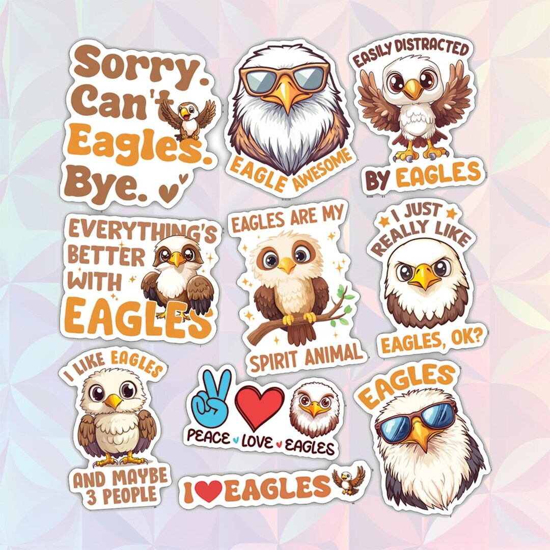 10pcs Eagle Sticker Pack, Majestic Bald Eagle, Powerful Eagle, Soaring ...