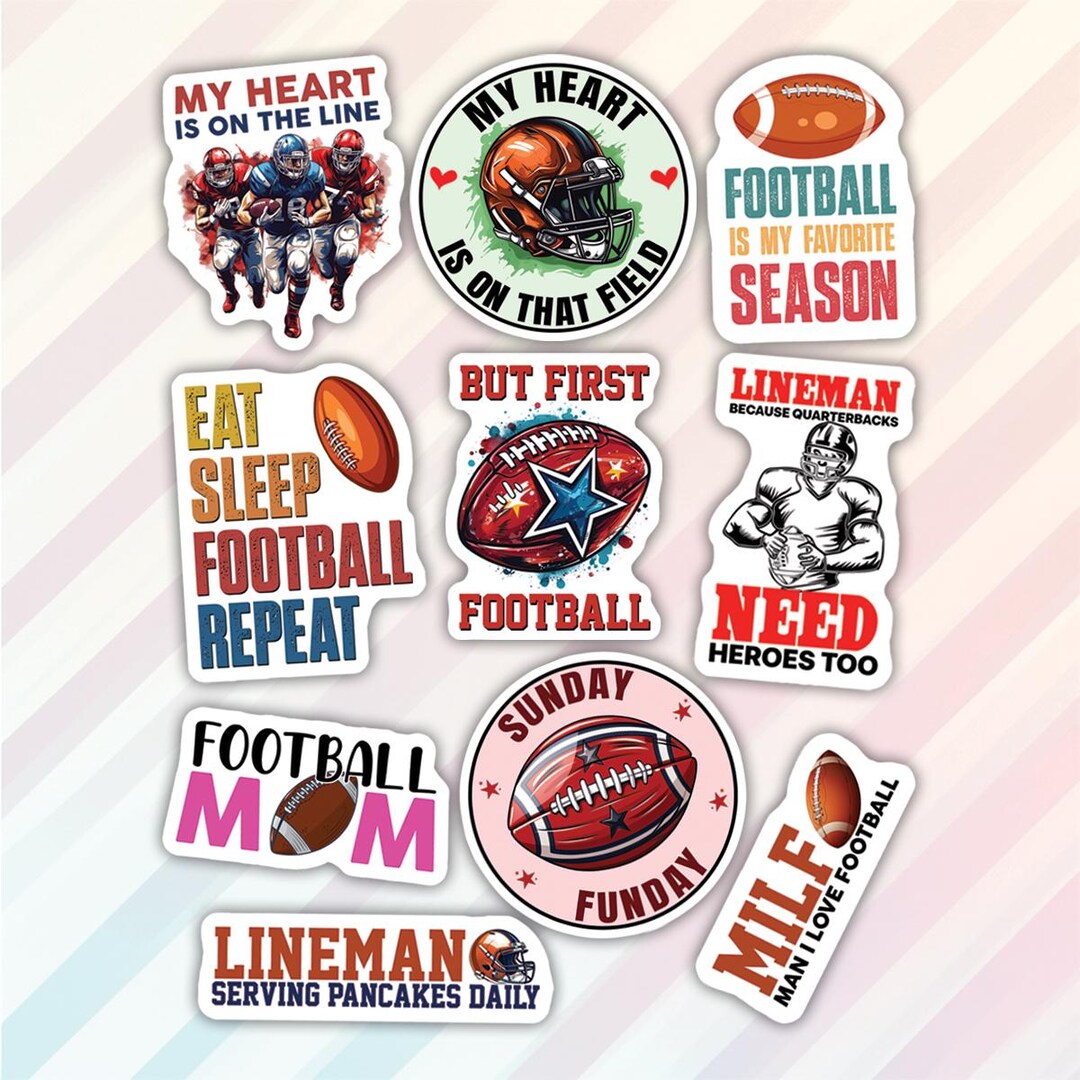 10pcs Football Sticker Pack – Football Pride, Game Day Decals, Team ...