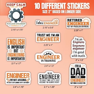 10pcs Engineer Sticker Pack – Mechanical Engineer, Electrician and ...