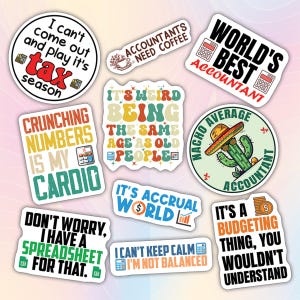 10pcs Accountant Stickers Pack, Accounting Spreadsheet, Gift for ...