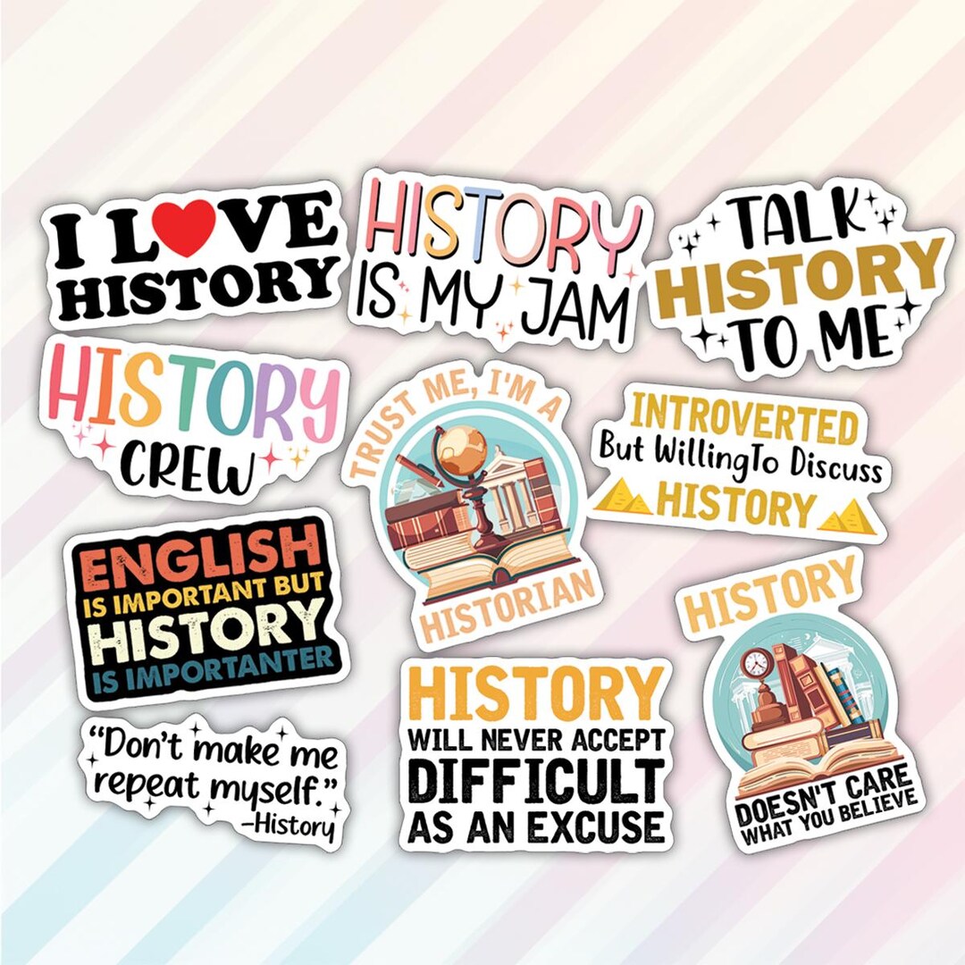 10pcs History Stickers Pack, Historical Sticker, History Teacher ...